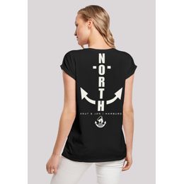 F4NT4STIC Damen T-Shirt "North Anchor Knut & Jan Hamburg", schwarz, Gr. 4XL, Obermaterial: 100% Baumwolle, Shirts, Print