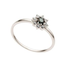 Firetti Damen Fingerring "Schmuck Geschenk Gold 333 Damenring Goldring Edelstein Farbstein", 16, 0,12 P2 = erkennbare Einschl&uuml;sse, Diamanten Wei&szlig;gold