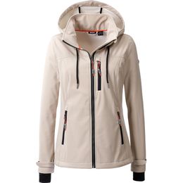 DEPROC Active Damen Softshelljacke "DECORAH PEAK V WOMEN", grau, Gr. 38, Softshell, 96% Polyester. 4% Elasthan, Jacken, mit abnehmbarer Kapuze