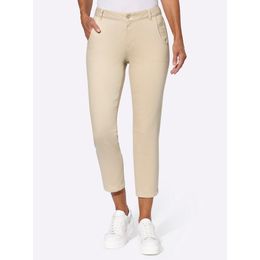 Inspirationen Damen Bequeme Jeans, beige, Gr. 22, unifarben, 85% Baumwolle, 13% Polyester, 2% Elasthan, Jeans