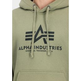 Herren Hoodie "Basic Hoodie BL", gr&uuml;n, Gr. XL, Alpha Industries, Obermaterial: 80% Baumwolle, 20% Polyester, Sweatshirts