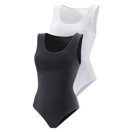 Vivance Achselshirt-Body (2 St&uuml;ck) Damen Gr&ouml;&szlig;e M schwarz / wei&szlig;