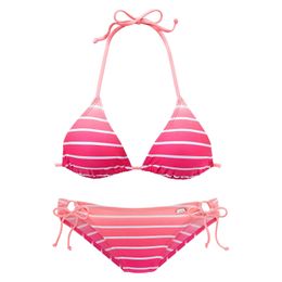 Venice Beach Damen Triangel-Bikini, pink, Gr. 32, Farbverlauf, gestreift, Polyamid, Bikini-Sets, mit Farbverlauf, regulierbares Top, mit