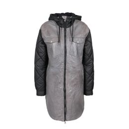 Freaky Nation Damen Ledermantel "Alpin Parka-FN", grau, Gr. S, Oberstoff: 100% Leder; Futter: 100% Baumwolle, M&auml;ntel