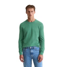 Marc O'Polo MARC O'POLO Herren Rundhalspullover "aus Bio-Baumwoll-Piqu&eacute;", gr&uuml;n, Gr. M, unifarben, Obermaterial: 100% Baumwolle, Pullover