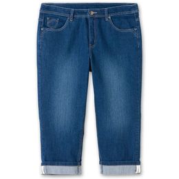 sheego Damen 7/8-Jeans, blau, Gr. 40, unifarben, 75% Baumwolle, 24% Polyester, 1% Elasthan, Jeans