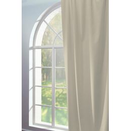 Vorhang Adam, B:145cm H:245cm, beige, Baumwolle (Bio-Baumwolle), Wohnzimmer, Gardinen, "Uni Collection", aus 100% Bio-Baumwolle, Vorhang nach