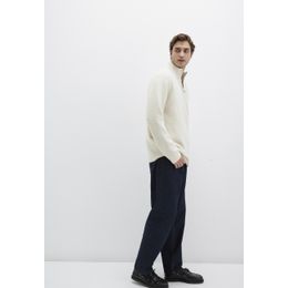 Mavi Herren Troyer "HALF ZIP SWEATER", beige, Gr. XL, unifarben, Feinstrick, 42% Acryl, 32% Polyamid, 24% Wolle, 2% Elastan, Pullover, Premium