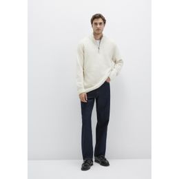 Mavi Herren Troyer "HALF ZIP SWEATER", beige, Gr. XL, unifarben, Feinstrick, 42% Acryl, 32% Polyamid, 24% Wolle, 2% Elastan, Pullover, Premium