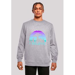 F4NT4STIC Herren Sweatshirt "I BELIEVE UFO Alien Raumschiff Retro", grau, Gr. XXL, Obermaterial: 50% Baumwolle, 50% Polyester, Sweatshirts, Premium