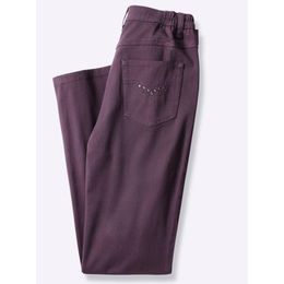 Classic Basics Damen 5-Pocket-Jeans, lila, Gr. 19, unifarben, 98% Baumwolle, 2% Elasthan, Jeans