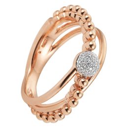 Jobo Damen Diamantring "Ring Ros&eacute;goldring", 58, SI = kleine Einschl&uuml;sse, Diamanten Ros&eacute;gold 585ros&eacute;gold 585, Diamanten, Ros&eacute;gold 585, Fingerringe,