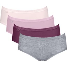 Midislip Sloggi "Basic+ Midi C4P", Damen, Gr. 36, bunt (multiple colours 14), Single Jersey, Obermaterial: 95% Baumwolle, 5% Elasthan, figurbetont, Unterhosen, perfekter Sitz