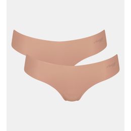Sloggi Damen String "ZERO Microfibre 2.0", Gr. XS, braun, Single Jersey, Obermaterial: 76% Polyamid, 24% Elasthan, Unterhosen, nahtlos, gewellte