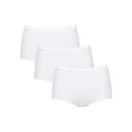 Sloggi Damen Maxislip "Basic+", Gr. 52, wei&szlig;, Single Jersey, Obermaterial: 95% Baumwolle, 5% Elasthan, gemustert, unifarben, Unterhosen, perfekter