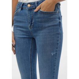 V&eacute;ro Moda VERO MODA Damen Skinny-fit-Jeans "VMFLASH MR SKINNY JEANS LI347 NOOS", blau, Gr. XL, unifarben, Denim/Jeans, Obermaterial: 89% Baumwolle, 9%