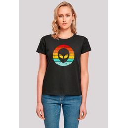 F4NT4STIC Damen T-Shirt "Alien Retro Sonnenuntergang", schwarz, Gr. S, Obermaterial: 100% Baumwolle, Shirts, Premium Qualit&auml;t