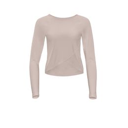 Langarmshirt WINSHAPE "Cropped Functional Light and Soft", Damen, Gr. L, cappuccino, 85% Polyester, 15% Elasthan, Rundhals, Shirts Langarmshirt, Overlap-Applikation