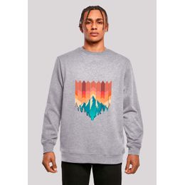 F4NT4STIC Herren Sweatshirt "Berg Sonnenuntergang Geometrisch", grau, Gr. XXL, Obermaterial: 50% Baumwolle, 50% Polyester, Sweatshirts, Premium