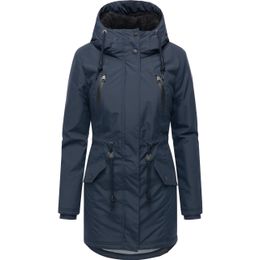 Ragwear Damen Wintermantel "Elsien", blau, Gr. XXL, Obermaterial: 100% Polyester. Innenfutter: 100% Polyester. Wattierung: 100% Polyester, M&auml;ntel,