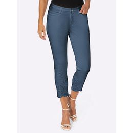 Lady Damen 7/8-Jeans, blau, Gr. 48, unifarben, 79% Baumwolle, 19% Polyester, 2% Elasthan, Jeans
