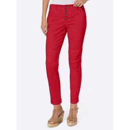 Heine Damen Boyfriend-Jeans, rot, Gr. 44, unifarben, 98% Baumwolle, 2% Elasthan, Jeans