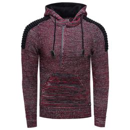 Rusty Neal Herren Kapuzensweatshirt "Knitwear", pink, Gr. S, unifarben, 70% Polyacryl, 30% Baumwolle, Sweatshirts, mit praktischem Rei&szlig;verschluss