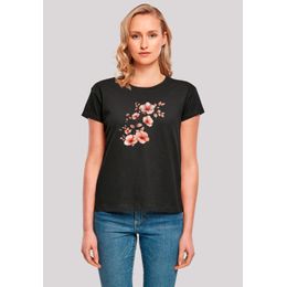 F4NT4STIC Damen T-Shirt "Rosa Blumenzweig 3D", schwarz, Gr. XL, Obermaterial: 100% Baumwolle, Shirts, Premium Qualit&auml;t