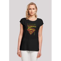 F4NT4STIC Damen T-Shirt "DC Comics Superman Shield", schwarz, Gr. S, Obermaterial: 100% Baumwolle, Shirts, Damen,Premium Merch,Regular-Fit,Kurze