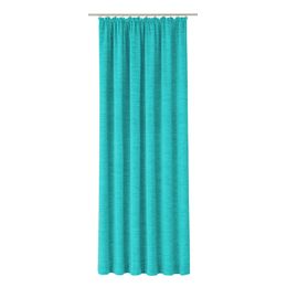 Vorhang WIRTH, B:172cm H:245cm, blau, Chenille, Polyacryl, Wohnzimmer, Gardinen, "Trondheim B", nach Ma&szlig;