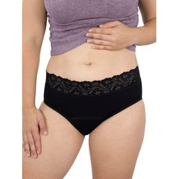 Damen Slip, 46, 1 Stk., schwarz, 95% Baumwolle, 5% Elasthan, Unterhosen