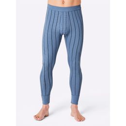 Herren Lange Unterhose, Gr. 6, blau, 75% Baumwolle, 25% Polyester, Unterhosen