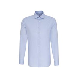 Seidensticker Herren Businesshemd "Schwarze Rose", blau, Gr. 45, unifarben, 100% Baumwolle, Hemden, Shaped 1/1 Kentkragen