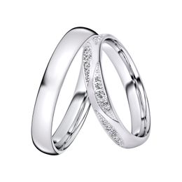 DOOSTI Damen Trauring "Schmuck Geschenk Silber 925 Trauring Ehering Partnerring LIEBE", 58, ohne Zirkonia, Silber 925 (Sterlingsilber), 3,5mm,