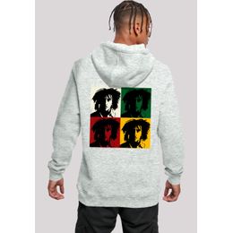 F4NT4STIC Herren Kapuzenpullover "Bob Marley Colour Blocks Two Sleeves Reggae Music", grau, Gr. XS, Obermaterial: 65% Baumwolle, 35% Polyester,