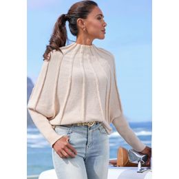 Lascana Damen Strickpullover beige Gr&ouml;&szlig;e 36/38