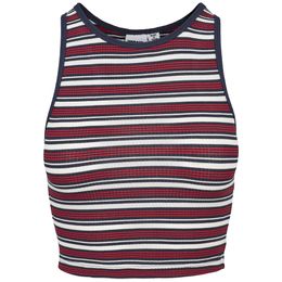 Urban Classics Top female size XL Navy / Fire red / White