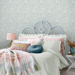 Vliestapete Laura Ashley "Trailing Laurissa", blau, B:0,52m H:10m L:10m, Vlies, Tapeten, 10mx52cm (ca. 5m2)