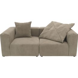2-Sitzer Home Affaire "Gerrid", braun (schlamm), B:216cm H:69cm T:108cm, 100% Polyester, Sofas, im Cordbezug, bestehend aus zwei Eckelementen