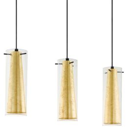 Eglo H&auml;ngeleuchte "PINTO GOLD Pendellampe, Stahl, Glas, IP20, E27, Esstischlampe, Lampe", gold (goldfarben, schwarz), 3, Leuchten, H&auml;ngelampe goldfarben - f&uuml;r Esszimmer, K&uuml;che oder Wohnzimmer, H&auml;ngeleuchte