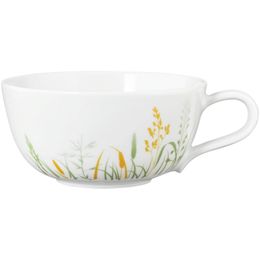 Tasse Seltmann Weiden "Liberty - Meadow Grasses green", wei&szlig; (wei&szlig;, gr&uuml;n, curry), B:10,7cm H:5,2cm &Oslash;:13,2cm, Porzellan, Trinkgef&auml;&szlig;e, Tasse, Teeobertasse gro&szlig; 0,28 l