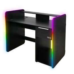 X Rocker Electra Gaming-Schreibtisch mit Wireless-Charging-Funktion und RGB-Beleuchtung - schwarz