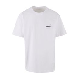 T-Shirt "Upscale by Mister Tee Upscale Core EMB Oversize Tee", Damen, Gr. S, wei&szlig;, 100% Baumwolle, UPSCALE BY MISTER TEE, bedruckt, oversize, Rundhals, Shirts T-Shirt