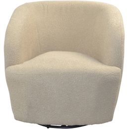 Drehsessel, beige, B:74cm H:70cm T:73cm, 100% Polyester, HOFMANN LIVING AND MORE, Sessel, Drehsessel