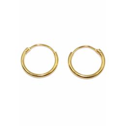 Paar Creolen Firetti "Schmuck Geschenk Gold 585, Gold", gold (gelbgoldfarben), Ohrringe, Damen, 12mm, Gelbgold 585, Made in Germany
