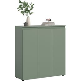 Mehrzweckschrank Inosign "CIPELA", smoke gr&uuml;n, B:105cm H:111cm T:37cm, FSC-zertifizierter Holzwerkstoff, Schr&auml;nke, Mehrzweckschrank, BxH:105x111 cm, viel Stauraum, variable Einlegeb&ouml;den, Kleiderstange