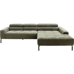 Ecksofa Home Affaire "Claya Move, L-Form, Kopf- & R&uuml;ckenverstellung, Breite 293 cm", turtle, B:293cm H:75cm T:226cm, 100% Polyester, Sofas, Ecksofa, Moderne Steppung, weicher Polsteraufbau & saugroboterfreundliche H&ouml;he