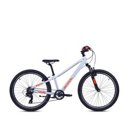 S'COOL Jugendfahrrad S&rsquo;COOL "S'COOL Xroc Pro 24-K7 Sky Grey/Neon Orange" Gr. 30, sky grau, neon orange, Fahrr&auml;der, Kinder, 30cm, 24 Zoll (60,96cm)