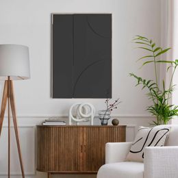 Wandbild Reinders "Saturn - charcoal", schwarz (farbe bild(er): schwarz), B:70cm H:100cm T:3cm, Holzwerkstoff, Bilder