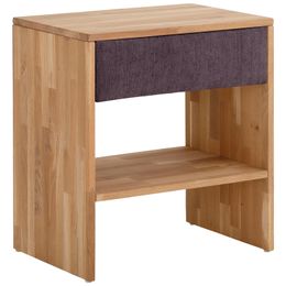 Nachttisch OTTO HOME "Callum", lila (viola, natur, natur), B:60cm H:65,5cm T:42cm, Tische, Nachttisch, passend zur Boxspringbett-Serie Jelle